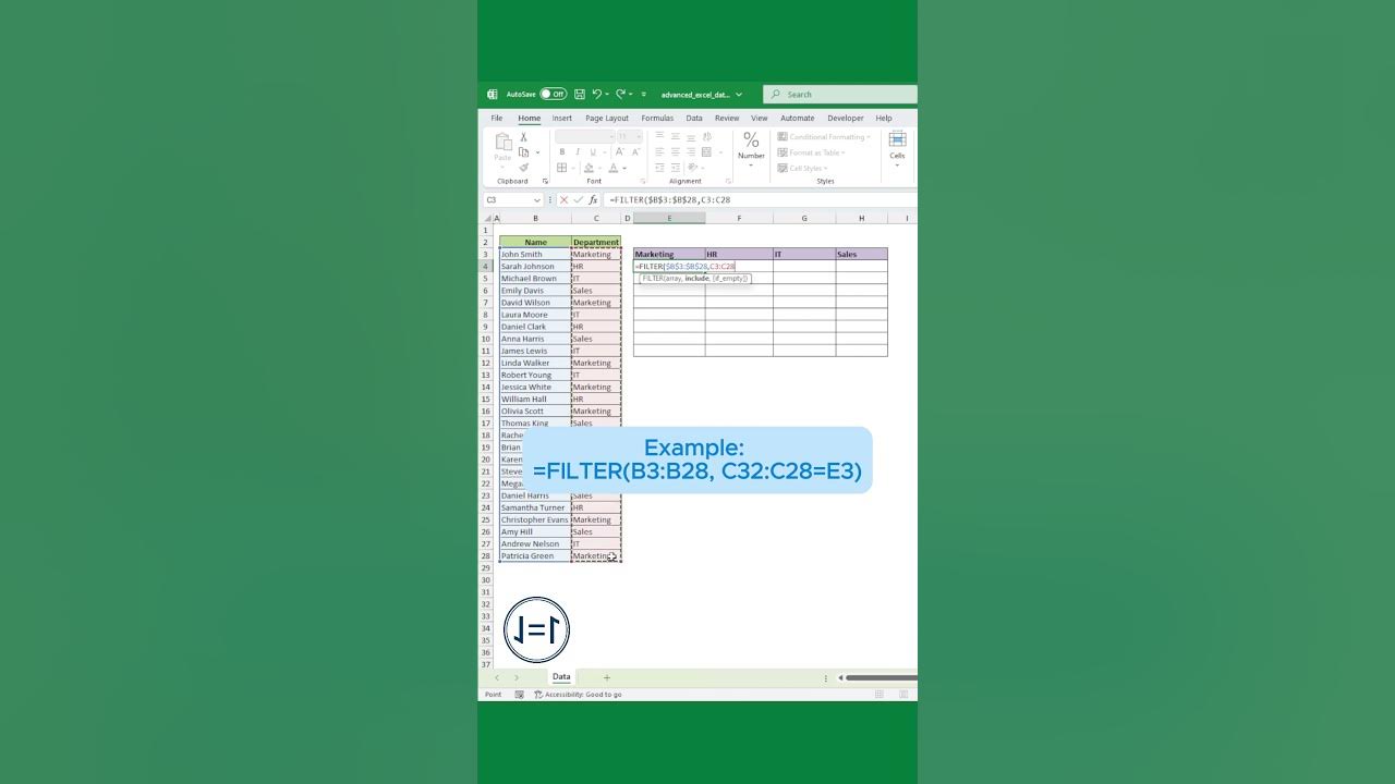 Day #111 FILTER Function in Excel Quick Tip #exceltips #learnexcel #excel #exceltricks - YouTube