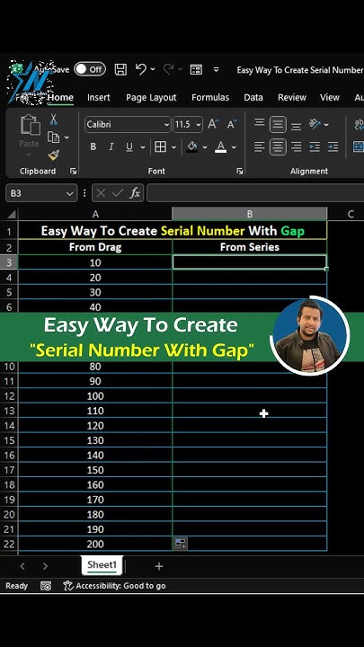Create Serial Numbers with Gaps in 2 Clicks in Excel 😮 #shorts - YouTube