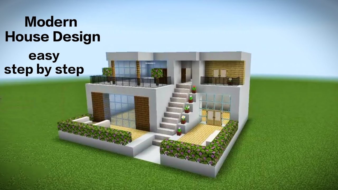 Easy modern house design for Minecraft - YouTube