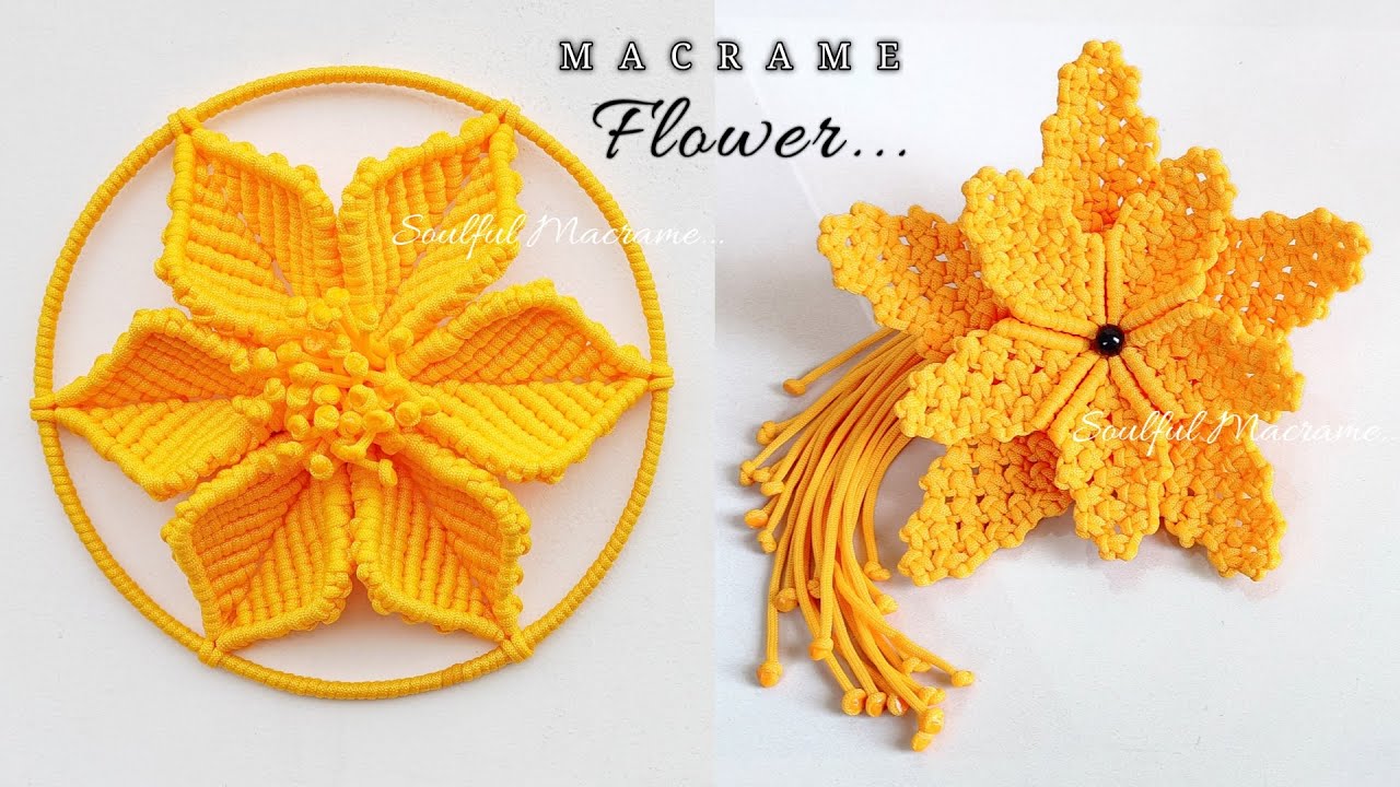 DIY como hacer una FLOR en MACRAME (paso a paso) | DIY Macrame Flower ...