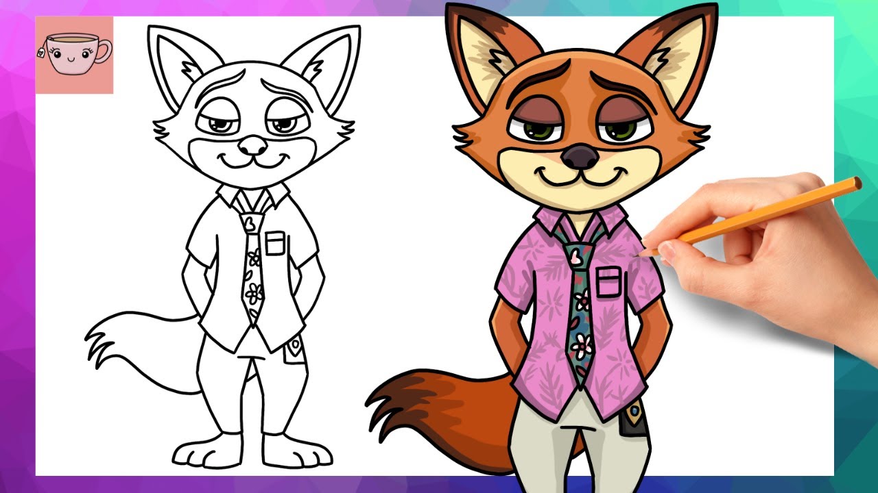 How To Draw Nick Wilde from Zootopia 2 | Disney | Drawing Tutorial ...