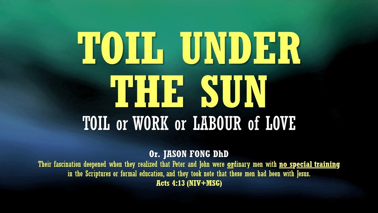 TOIL UNDER THE SUN | ECCL 2 - YouTube