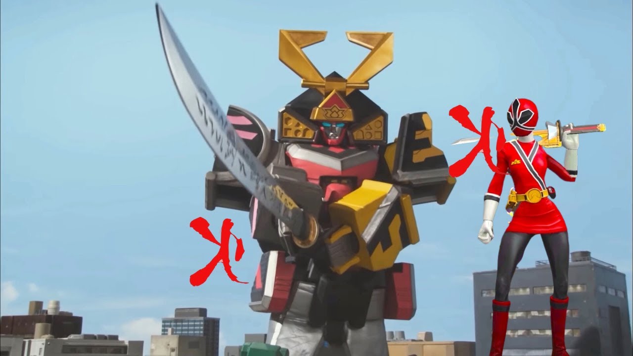 Samurai Megazord and Jayden (Lauren Shiba) Red Ranger Power Rangers ...