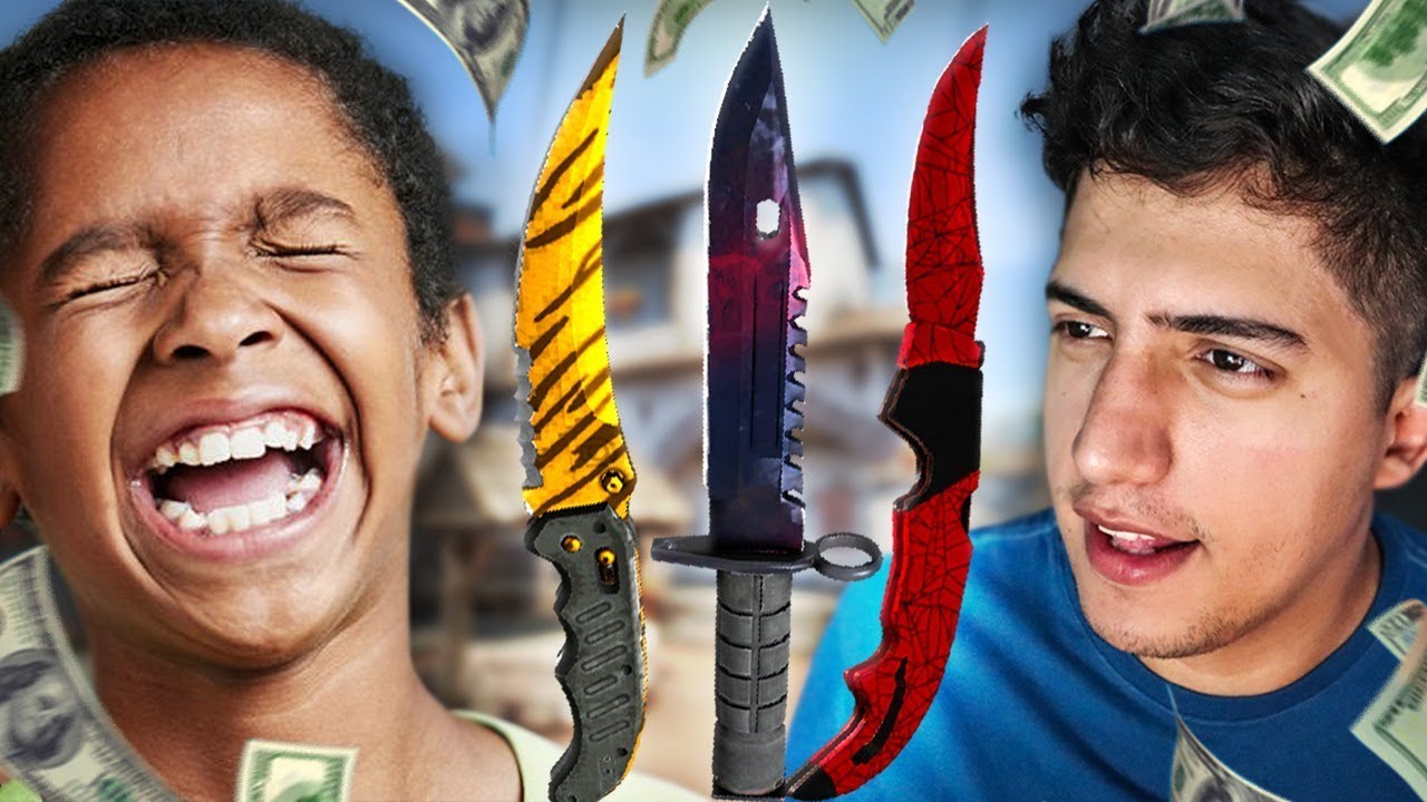 DOANDO R$1.000 em SKINS para PLAYERS ALEATÓRIOS! (ganhou faca e ficou ...