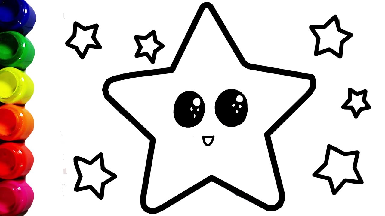 How to Draw a Star | Drawing and Coloring for kids, Toddlers ♡ sunny ...
