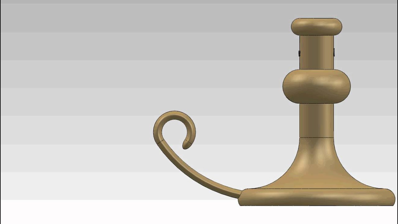 SolidWorks Revolve and Sweep Features Example - Candle Stick - YouTube