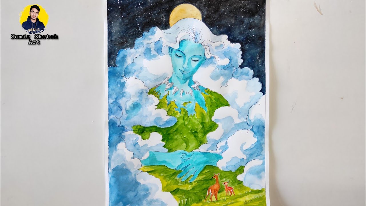 beautiful nature drawing // save nature painting // deep meaning ...