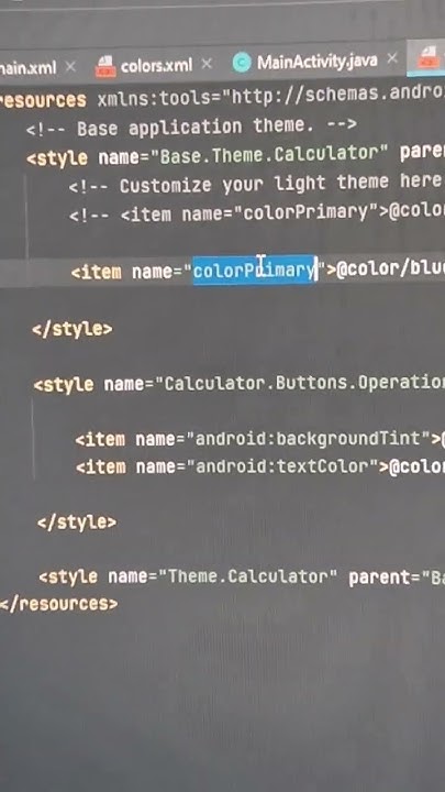 Customizing Your Android App: Changing the Color Primary in Android Studio - YouTube