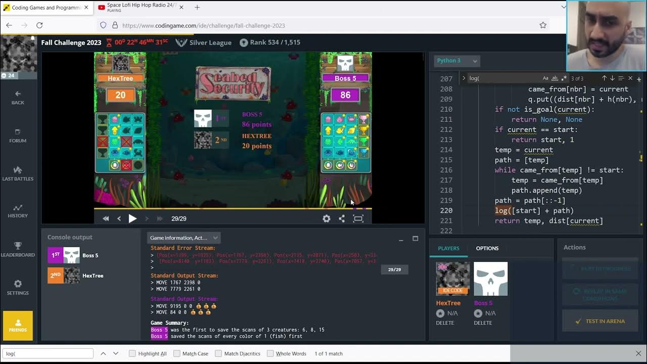 CodinGame Fall Challenge 2023 (Python) - part 8 (finale) - YouTube