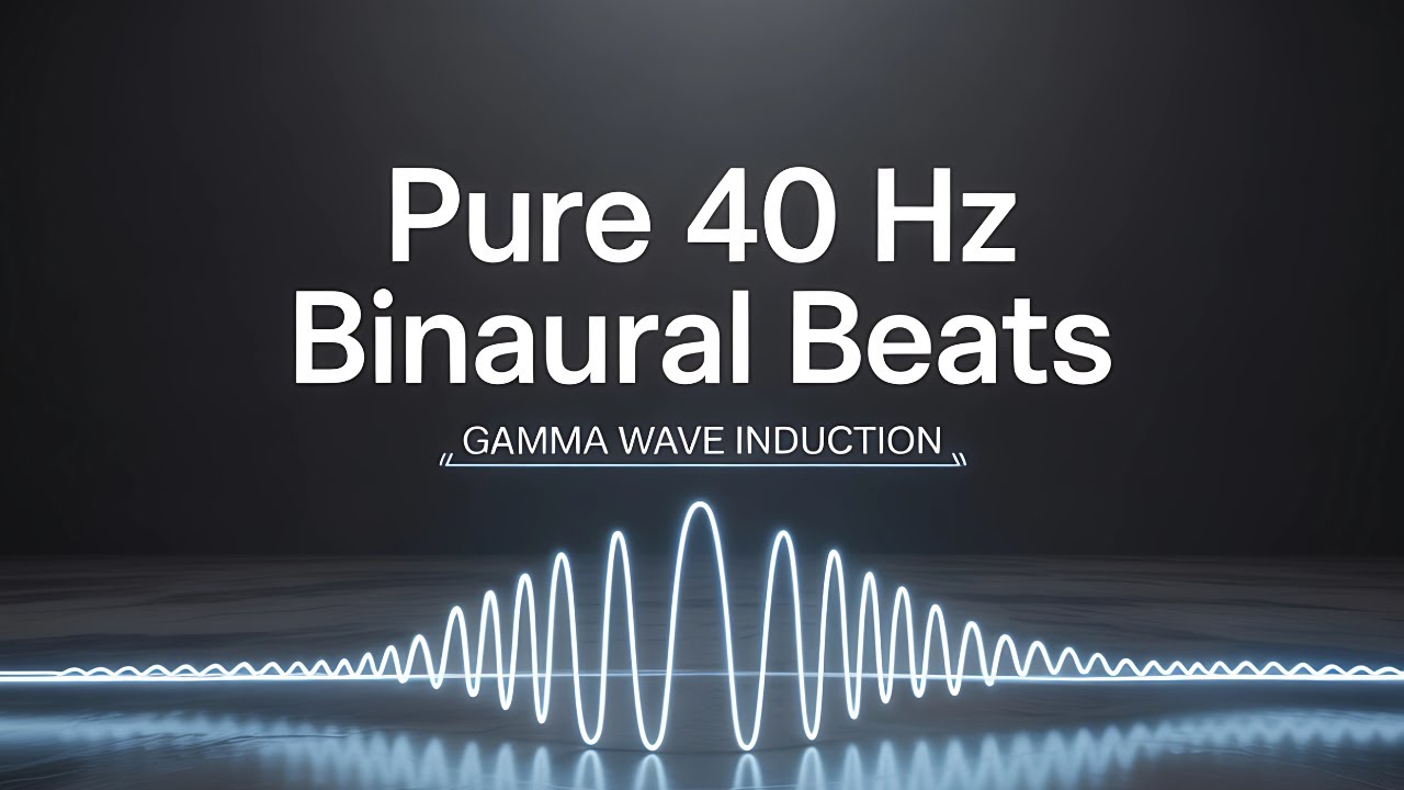 PURE 40 Hz Binaural Beats | Gamma Waves | 100 Hz Base | Brainwave ...
