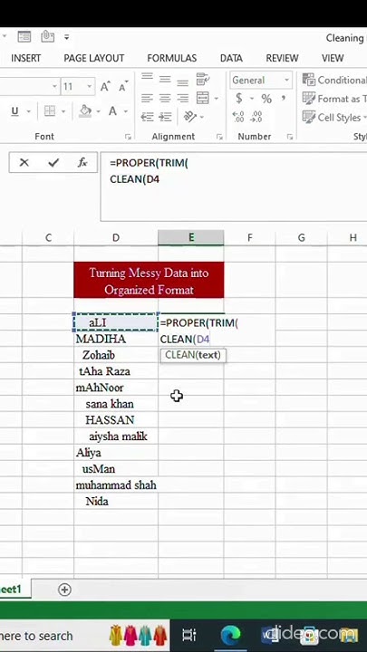 #shortsyoutube Type Just 1 Formula & Clean 1000 Names in 1 Second | excel tutorial | excel ...