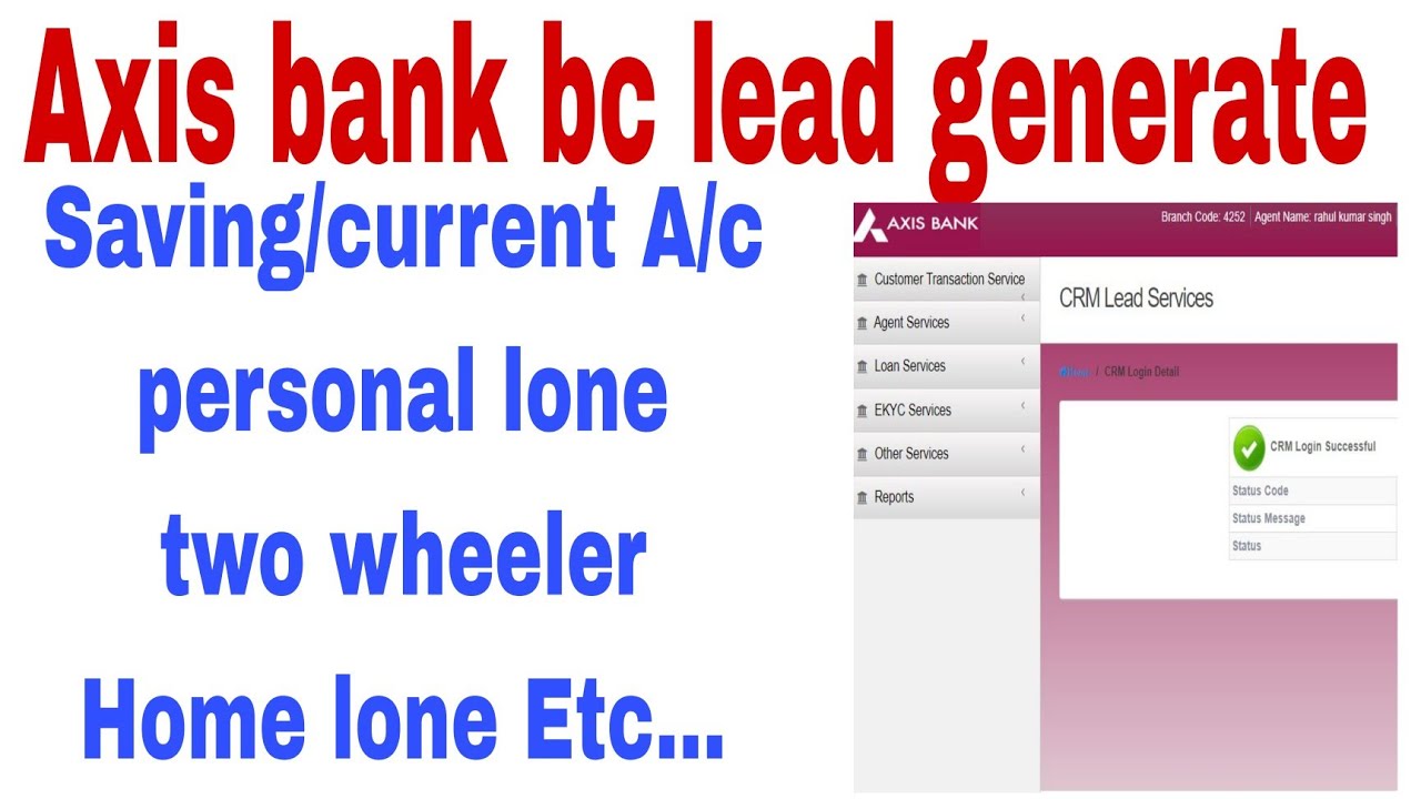 CSC Axis Bank Lead Generation || Csc axis Bank Bc New Update - YouTube