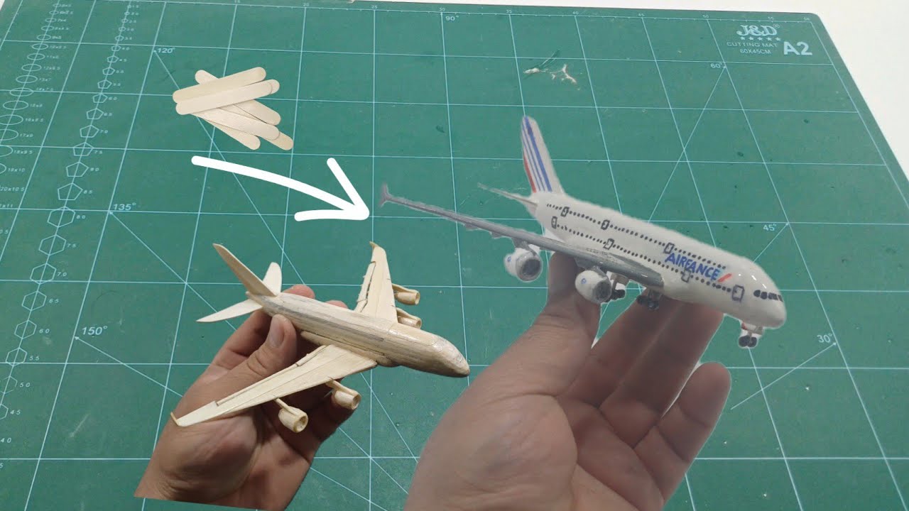 "How to Build a Popsicle Stick Airbus A380-800Airfrance: DIY Project!"# ...