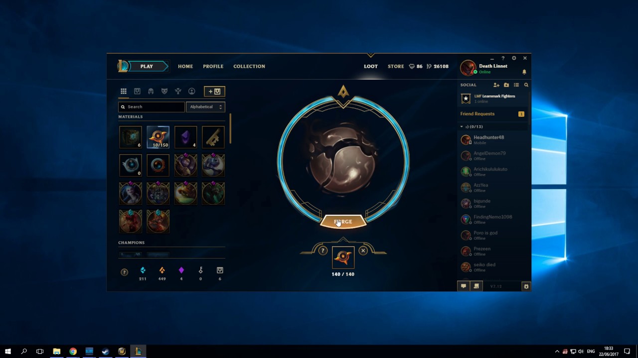 Forging and Opening Orb of Chaos League Of Legends - YouTube