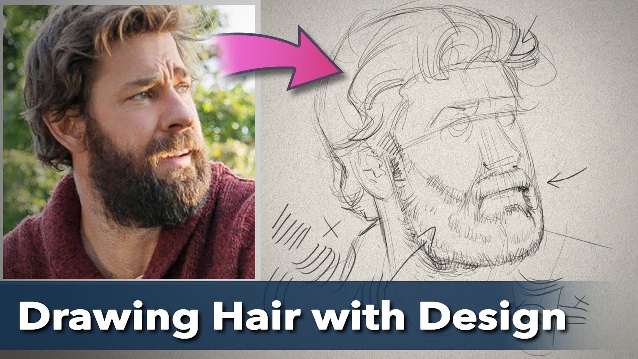 How to Draw Hair with Shape and Design - YouTube