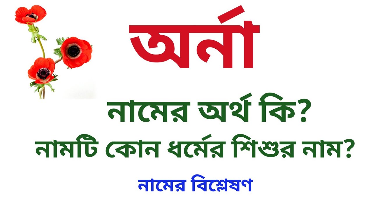 অর্না নামের অর্থ কি | Arna name meanings | What is the meanings of Arna ...