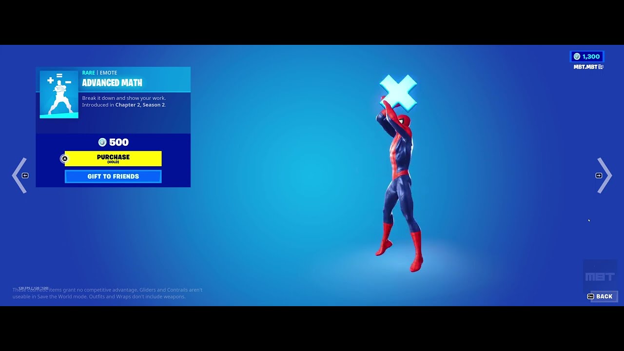 [SHOWCASE] FORTNITE SHOP ITEMS: RARE EMOTE ADVANCED MATH - YouTube