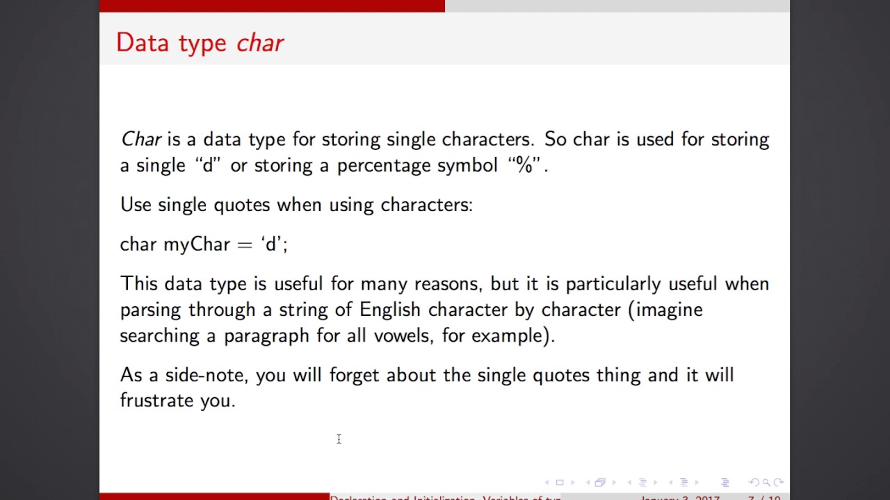 3 Intro To Data Types Bool Char String Youtube