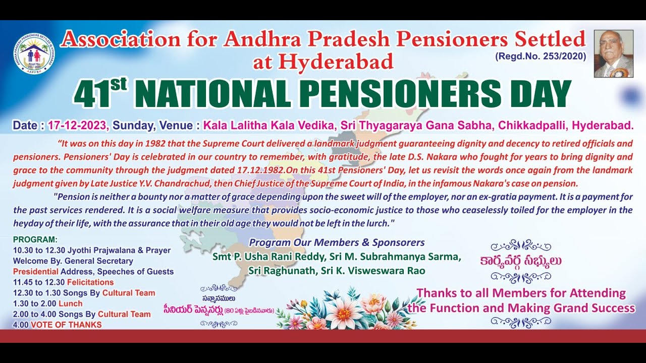 Association of AP Pensioners Settled at HYD | 41st National Pensioners ...