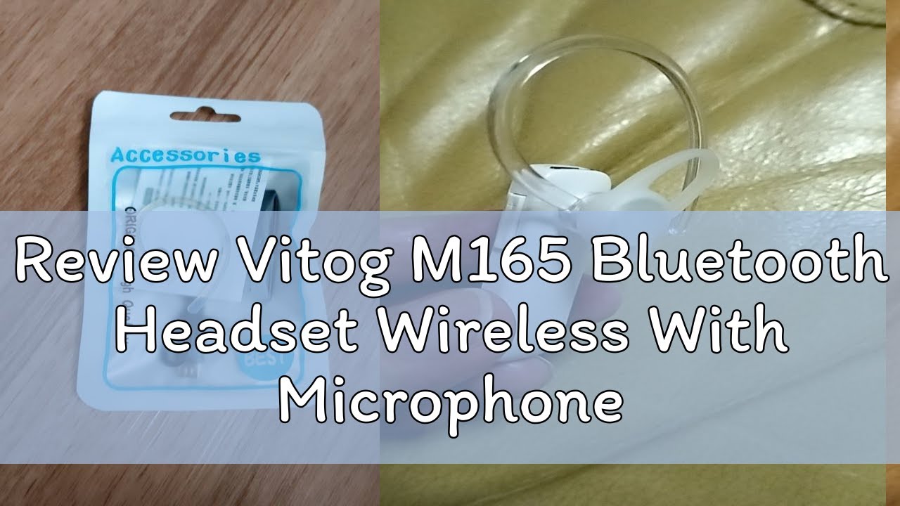 Review Vitog M165 Bluetooth Headset Wireless With Microphone - YouTube