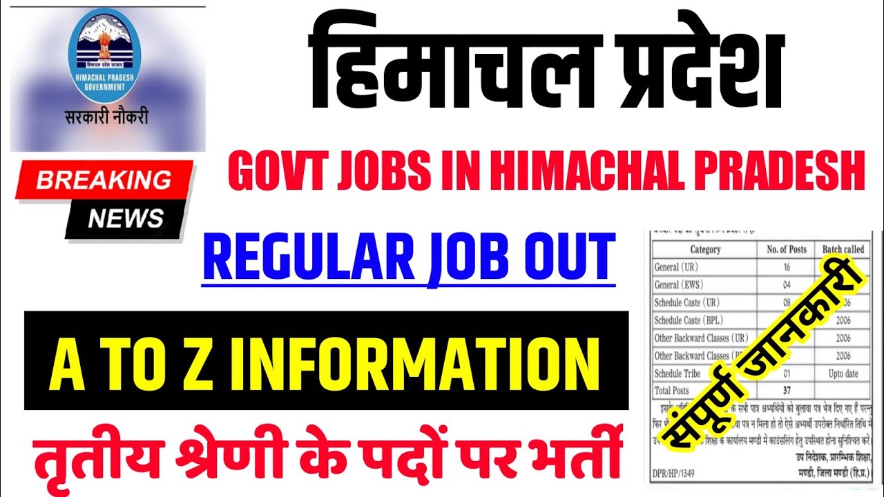 |Hp govt jobs 2023|hp govt jobs notification 2023|hp govt job ...