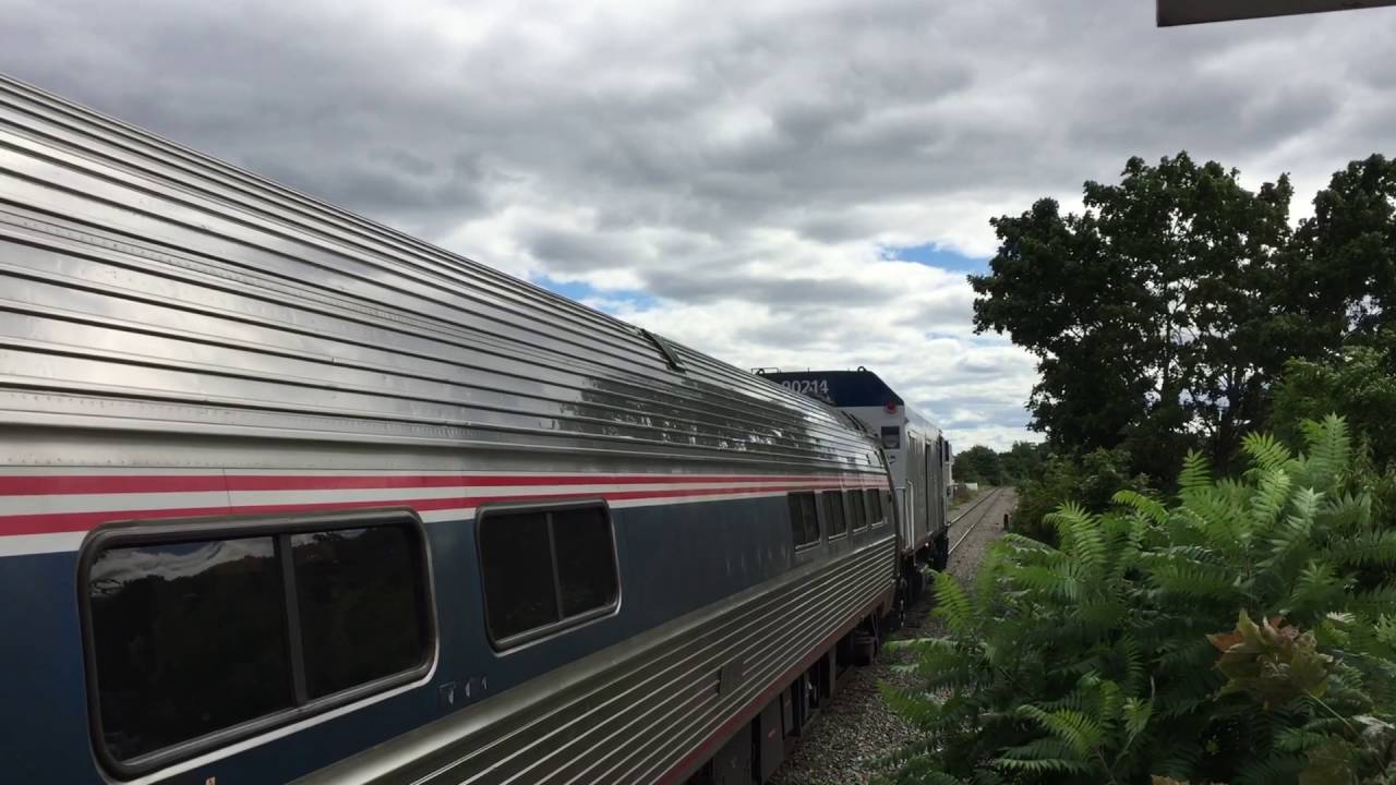 Amtrak Downeaster #686 departs Old Orchard Beach, ME w/ 10031 Ocean ...