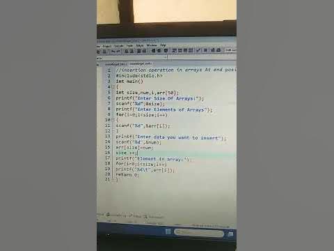 insertion Operation in array at end position DSA Through C - YouTube