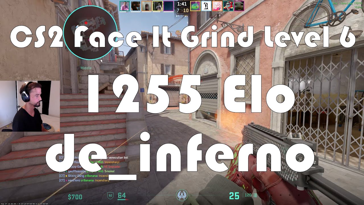 CS2 Face-It Grind - Face-It Level 6 - 1255 Elo - de_inferno - YouTube