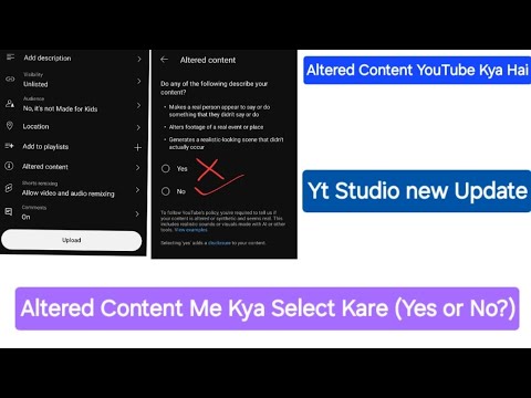 Altered Content YouTube Kya Hai | Altered Content Me Kya Select Kare (Yes or No?) | Yt Studio ...