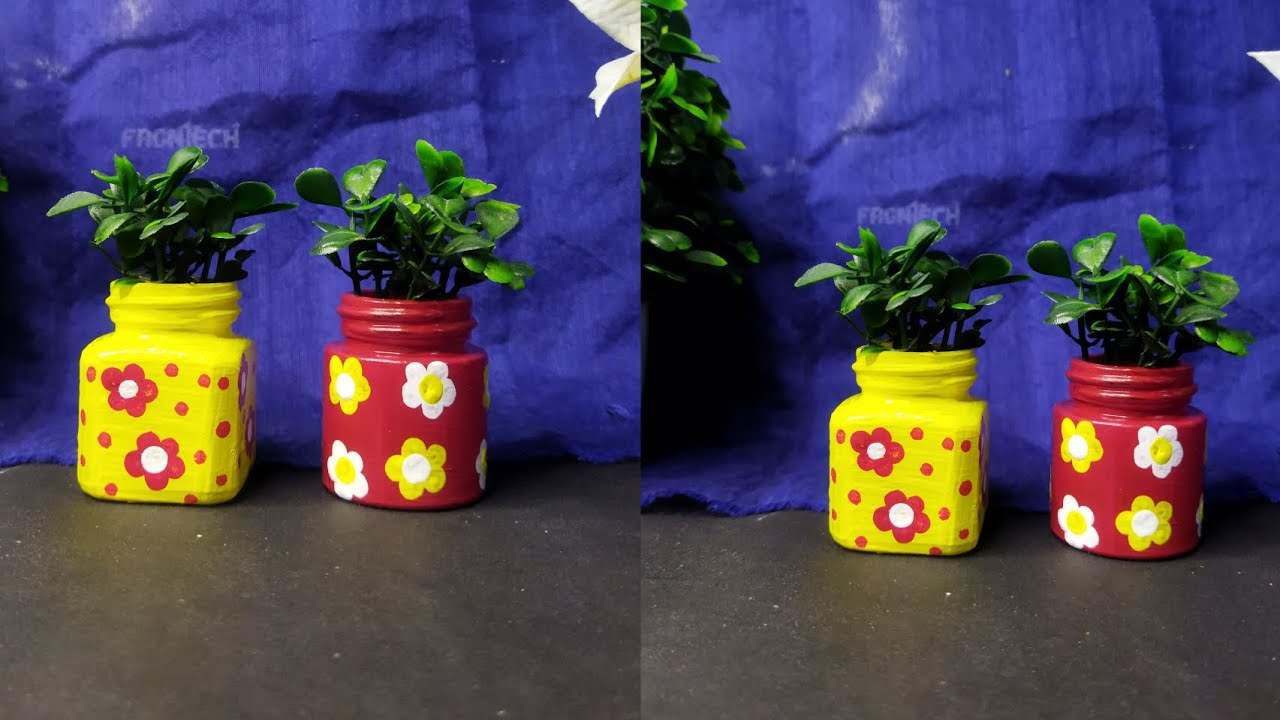 How to design empty bottle with fabric painting 🎨// art on bottel ...