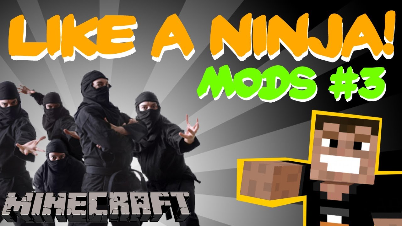 Minecraft Mod #3: Like a Ninja!! (Smart Moving+Ninja Mod) - YouTube