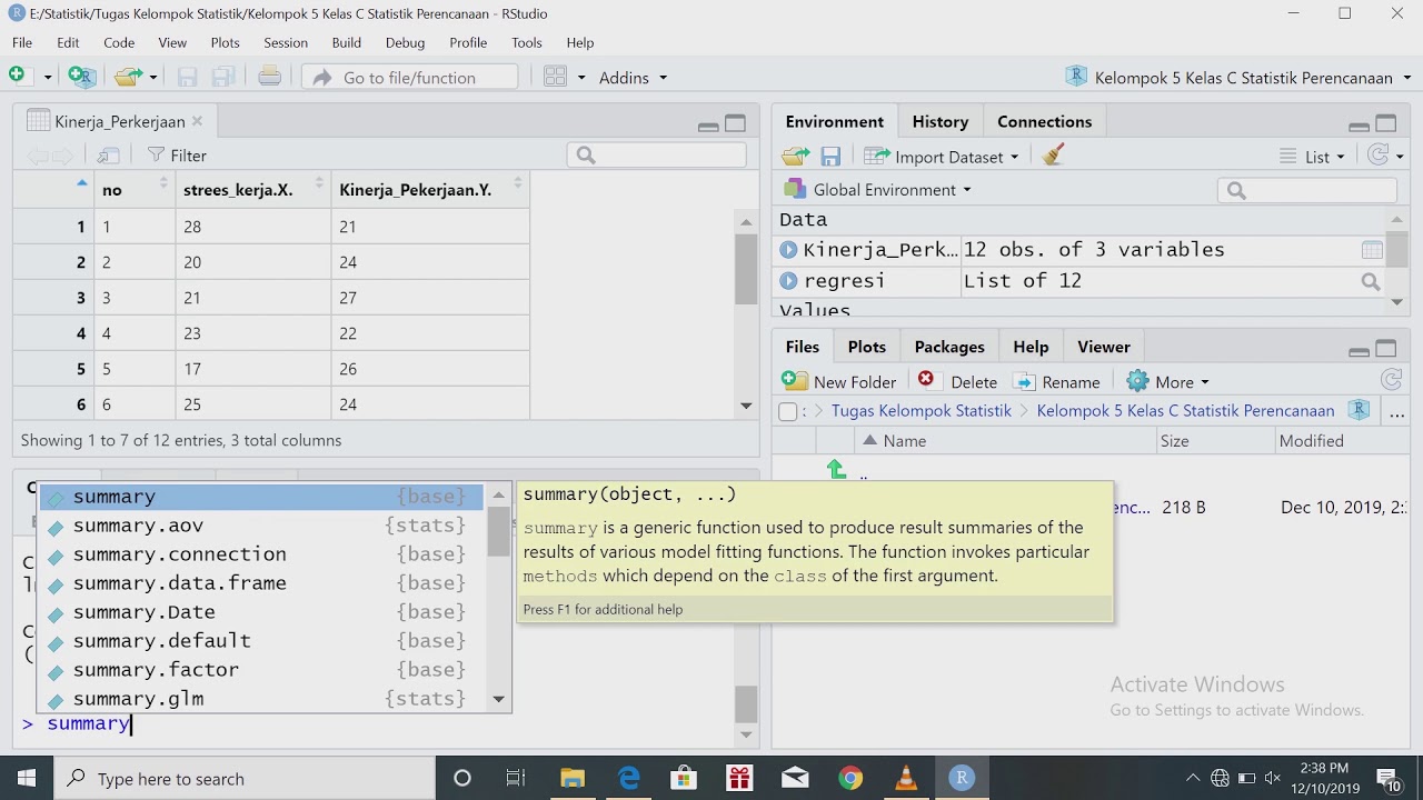 Kelompok 2 - Analisis Regresi Linier dan memunculkan Scatter Plot (R ...