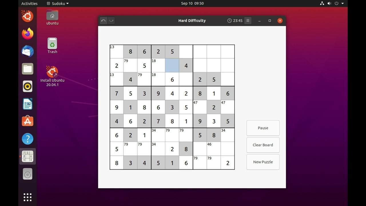 SUDOKU 数独 Old PC with Ubuntu Linux - YouTube