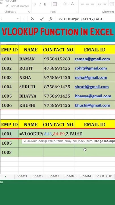 Vlookup Formula In Excel Vlookup Vlookupformula Vlookupinexcel Excel Shorts Exceltips