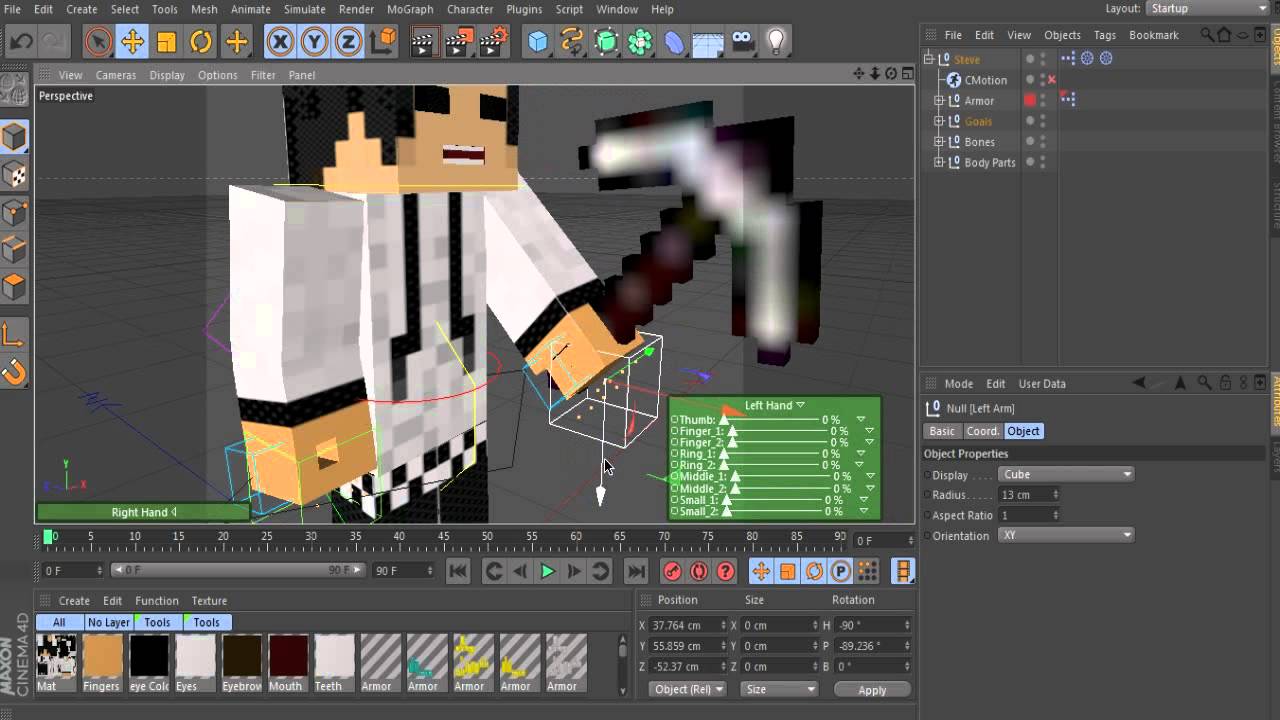 Cinema 4d Nova skin de minecraft - YouTube