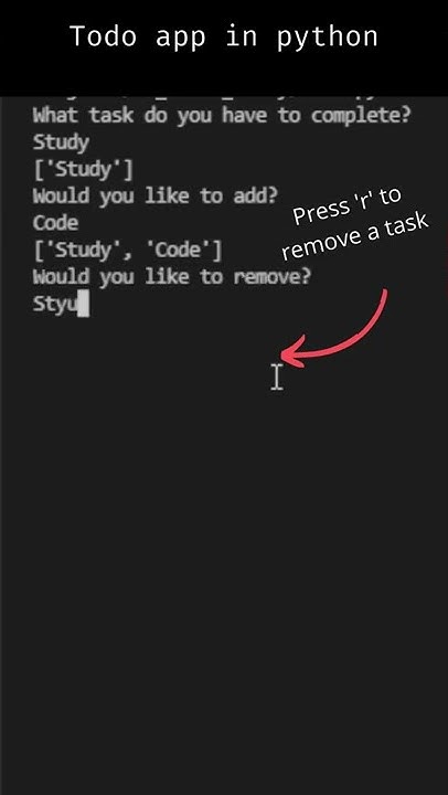 I created a todo app in python! - YouTube