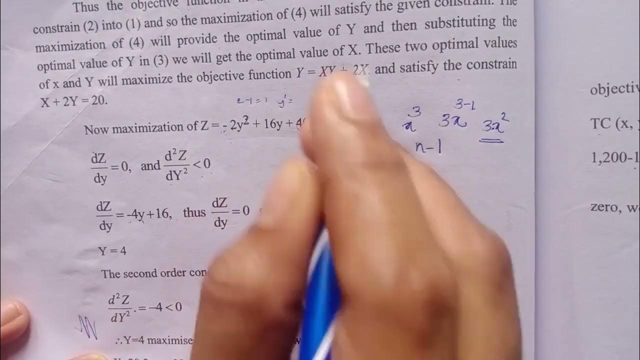 substitution method|constraint optimisation|chapter 3|mathematical economics|BA ECO 5 sem ...