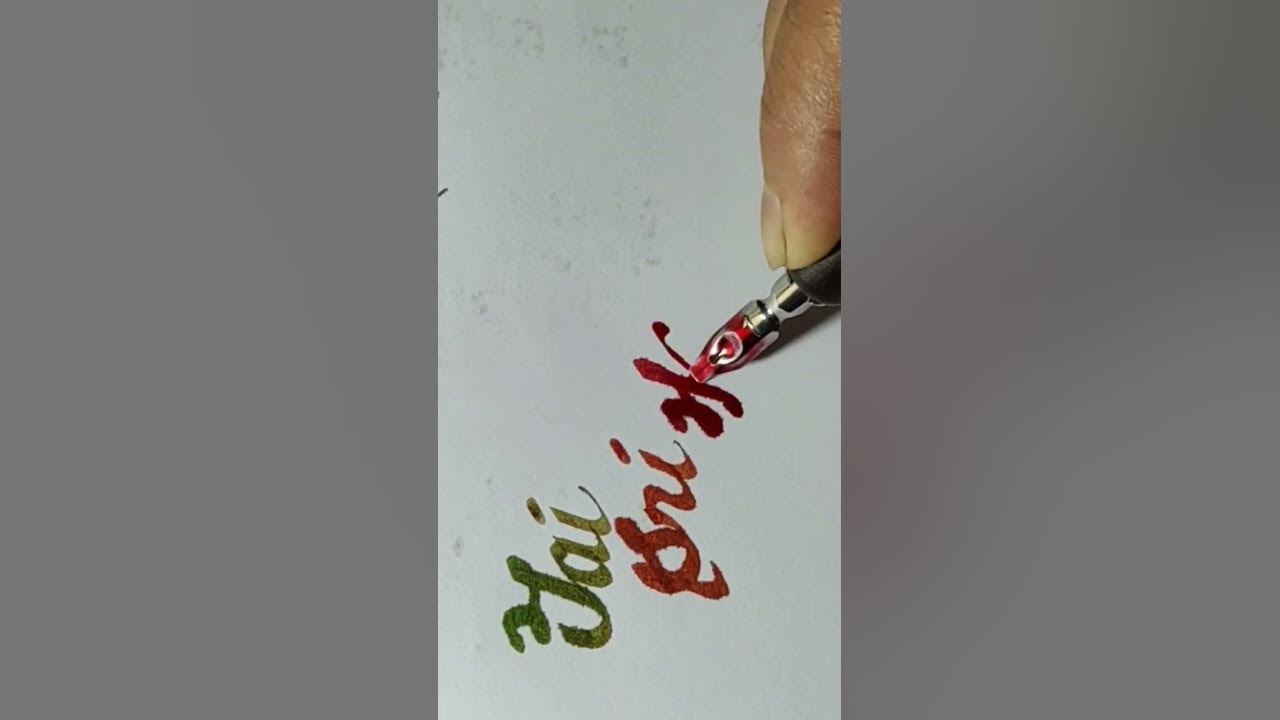 How To Write Jai Sri Krishna In Cursive By Calligraphy Pen Youtube