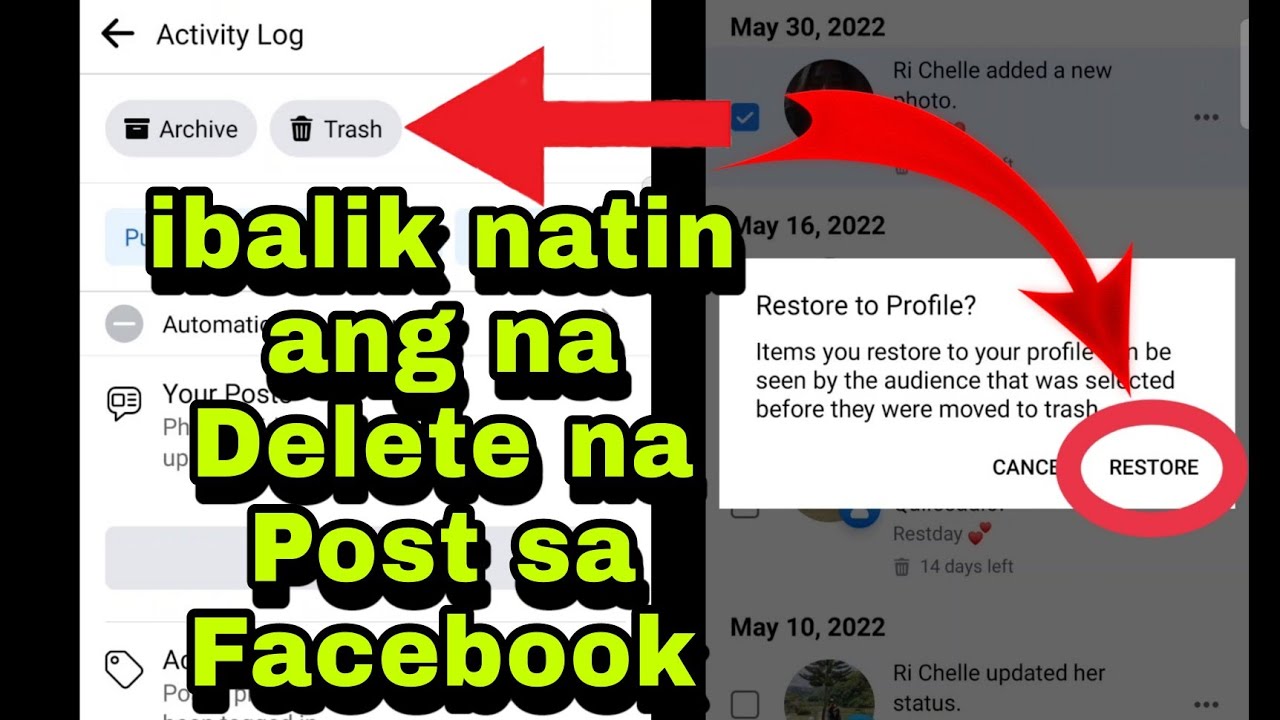 Paano ma Recover ang Deleted Post sa Facebook | Restore Deleted Post ...