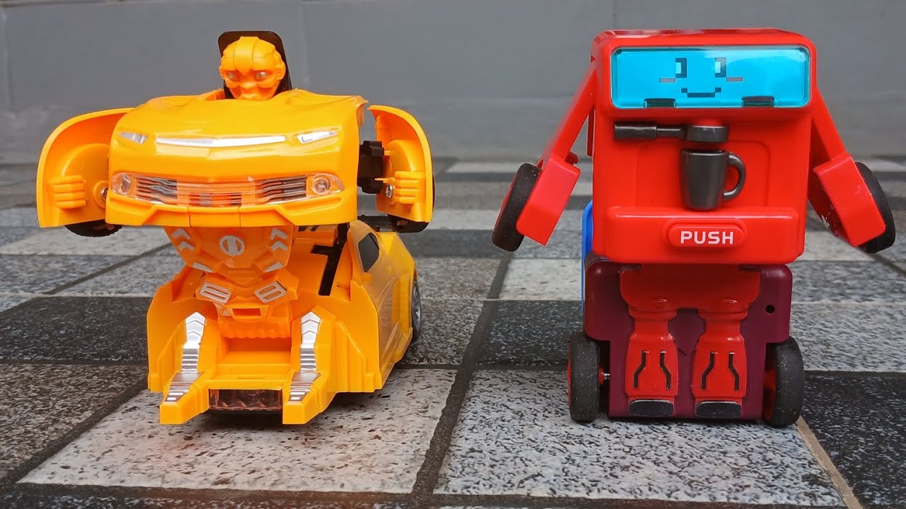 Bermain Mobil berubah menjadi Robot, Robot perang dan robot kopi - YouTube