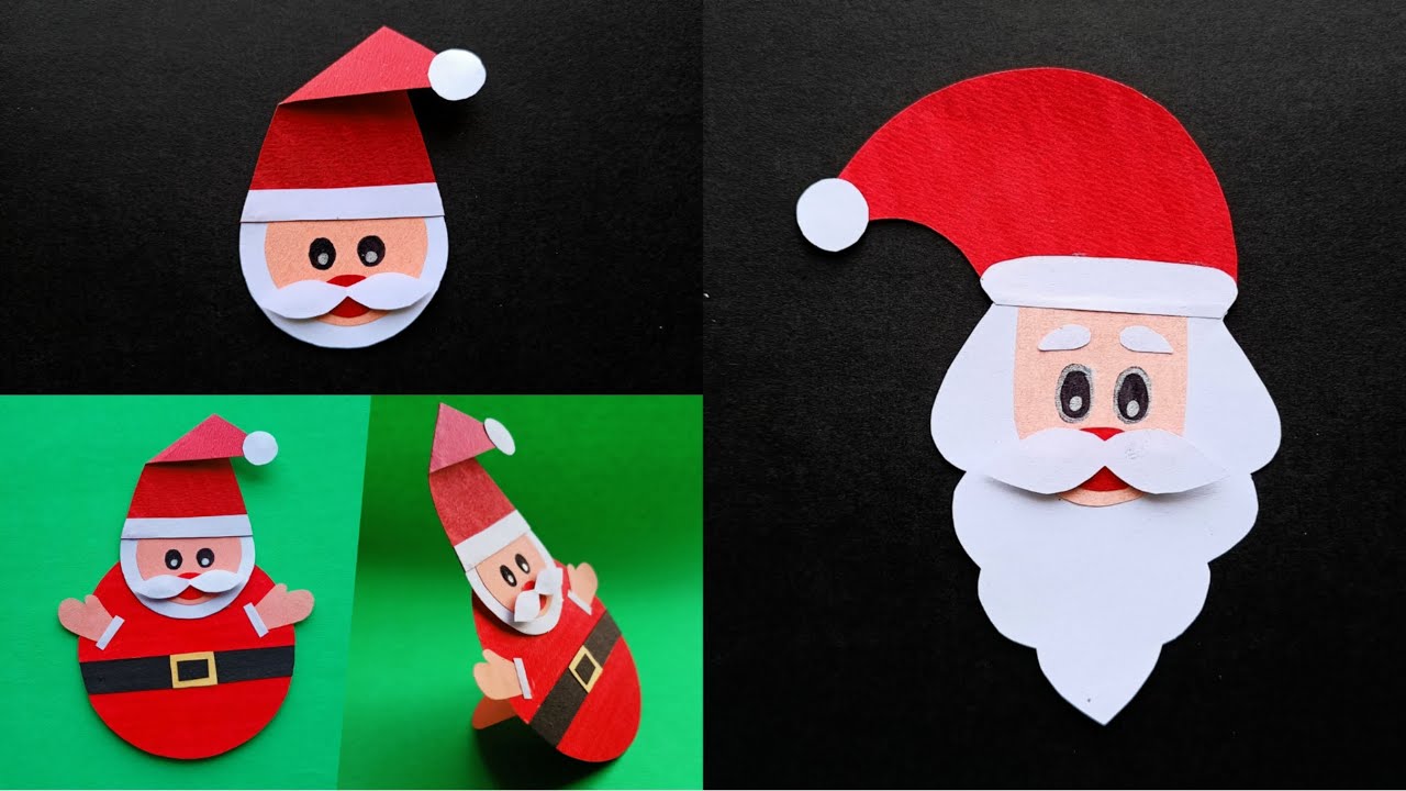 3 very cute and easy Santa Claus face making idea | Christmas craft ...