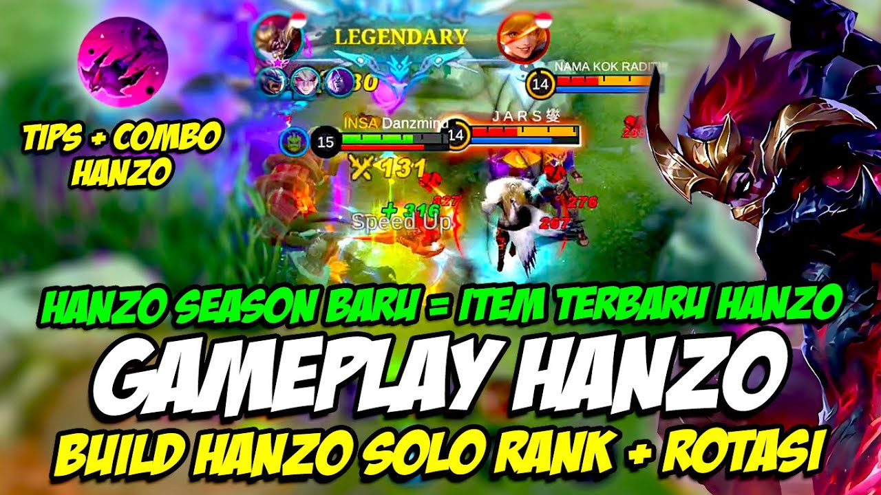 GAMEPLAY HANZO | HANZO SEASON BARU = COMBO BARU HANZO + BUILD BARU ...