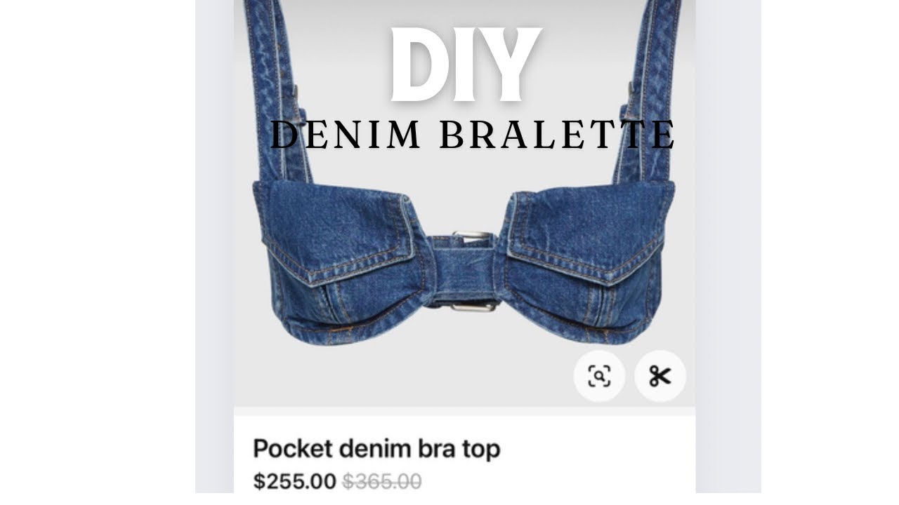 How to make denim Bralette out of thrifted jeans. - YouTube