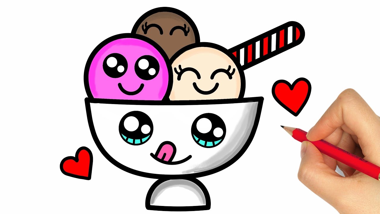 CÓMO DIBUJAR UN HELADO FÁCIL - YouTube