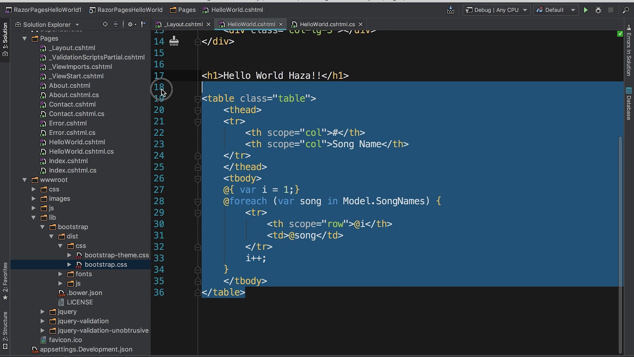 Progra Web - 6 IntroRazorPages 7 Example 4 - YouTube