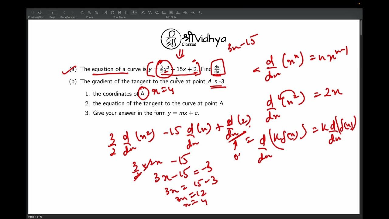 IBDP | AA - SL | Mathematics | Calculus | Differentiation | Tangents ...