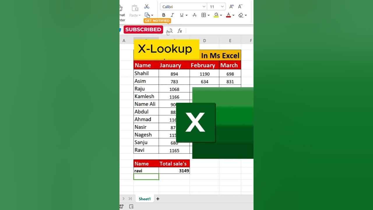 X-Lookup Function In ms Excel / #xlookup #excelfunction #newexcel - YouTube