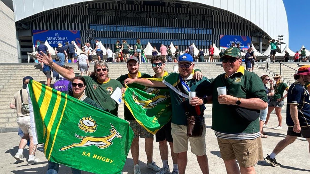 Crazy Springbok supporters in Marseilles RWC 2023 - YouTube