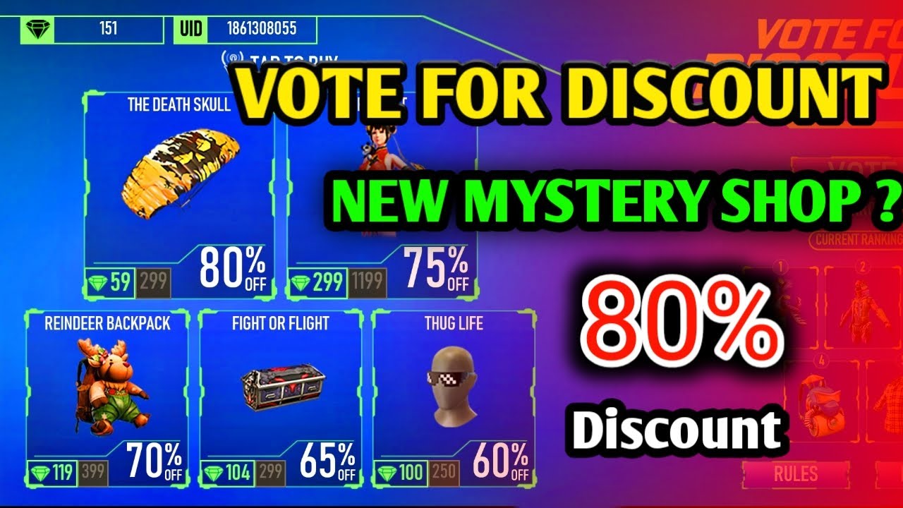 FREE FIRE VOTE FOR DISCOUNT EVENT || VOTE FOR DISCOUNT EVENT FULL ...