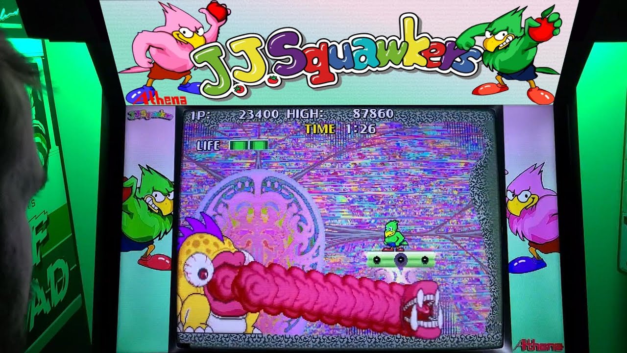 J.J. Squawkers Arcade Cabinet MAME Gameplay w/ Marquee - YouTube